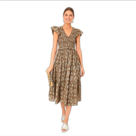 o.p.t | Dresses | Tuckernuck Opt Brown Floral Phoebe Dress | Poshmark